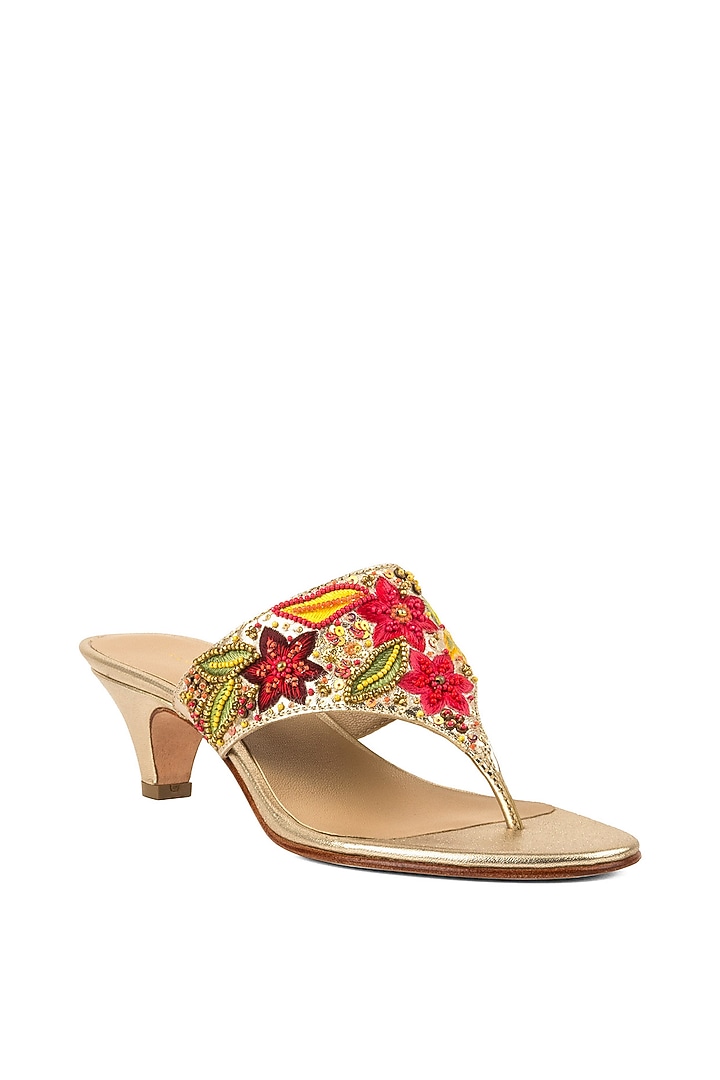 Multi Colored Embroidered Sandals Design by Vanilla Moon at Pernia's ...