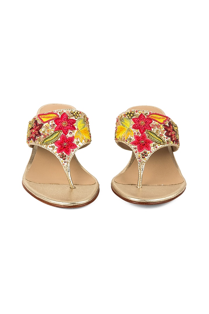 Multi Colored Embroidered Sandals by Vanilla Moon at Pernia's Pop Up ...