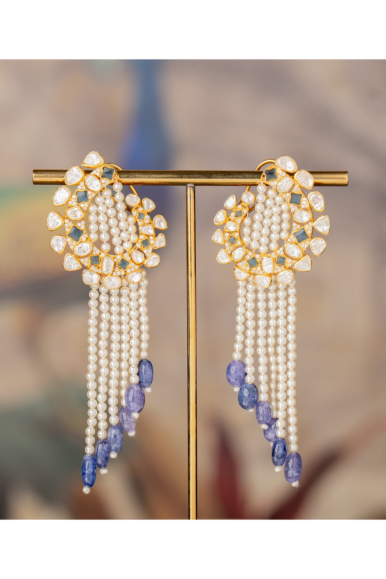 Gold Finish Aasman Jhumka Earrings In Sterling Silver by Varq Jewels at ...