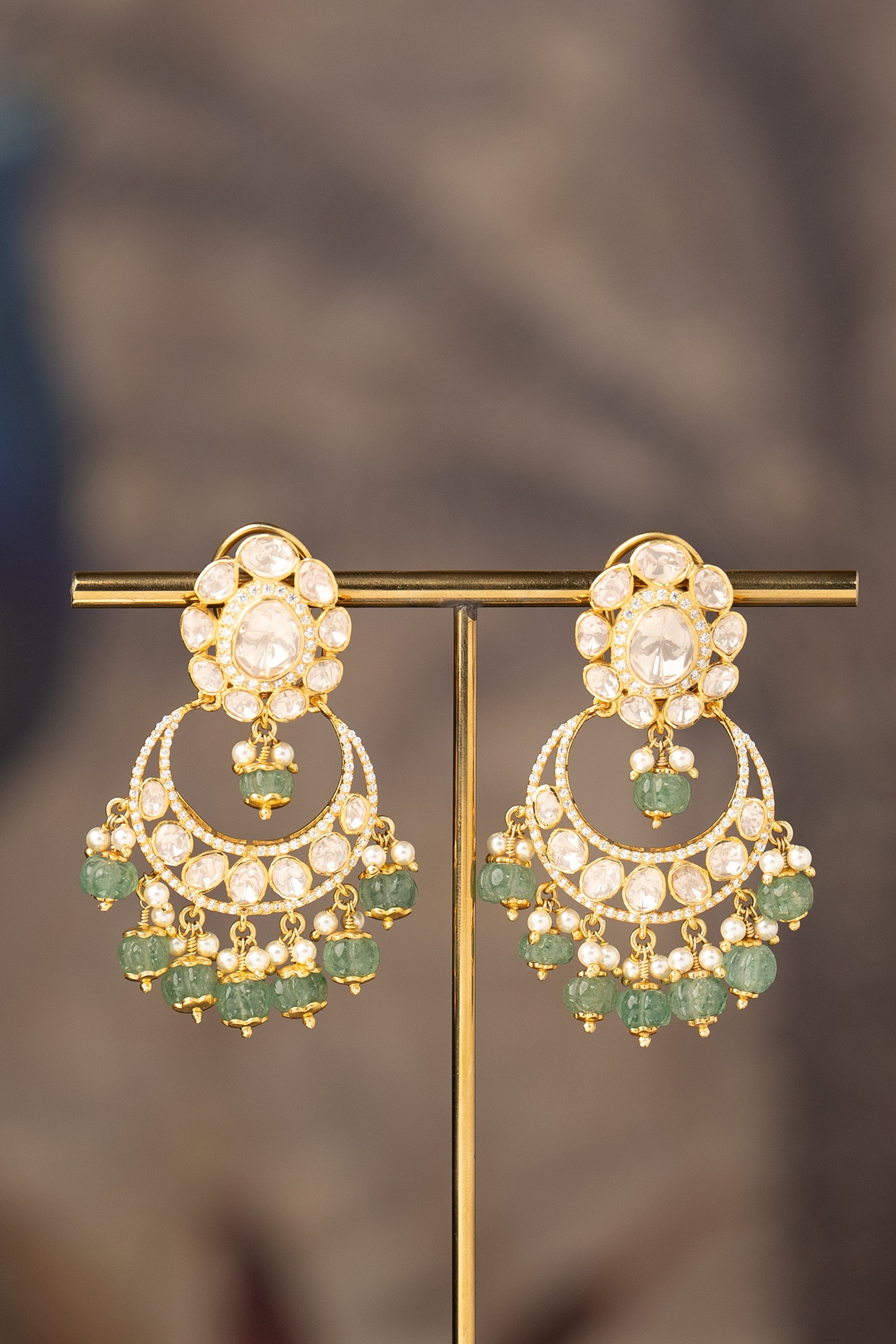 Gold Finish Zaira Jhumka Earrings In Sterling Silver by Varq Jewels at ...