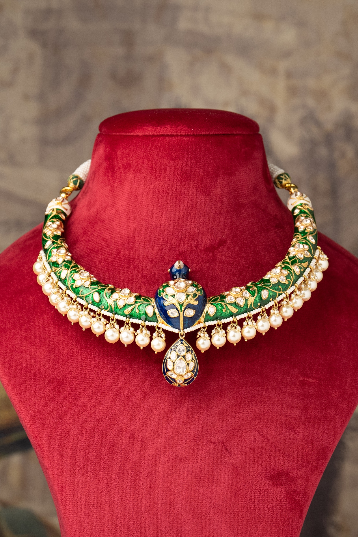 Gold Finish Choker Necklace In Sterling Silver by Varq Jewels at Pernia ...