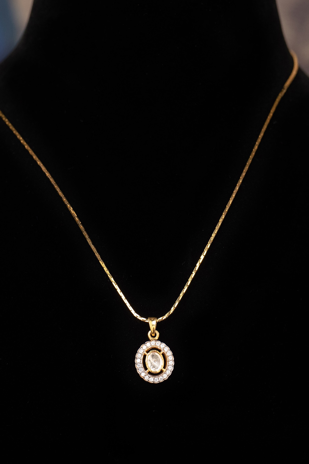 Gold Plated White Kundan Polki Pendant Necklace In Sterling Silver by ...