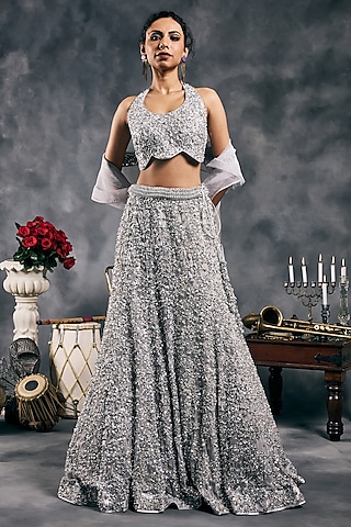 Shop Silver Lehenga for Women Online from India's Luxury Designers 2026