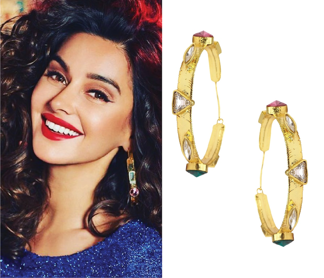 Valliyan by Nitya Arora presents Gold plated multicolor semi precious ...
