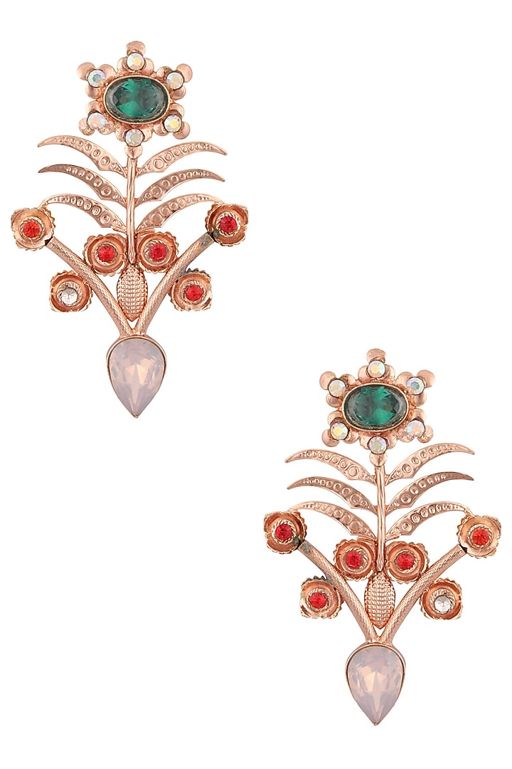 Valliyan by Nitya Arora presents Rose Gold plated Light purple stone ...