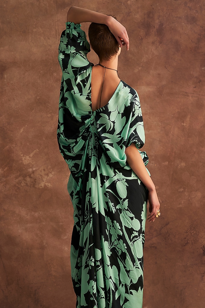 Mint Green Bemberg Satin Floral Printed Kaftan by Verb by Pallavi ... Mint Green Bemberg Satin Floral Printed Kaftan by Verb by Pallavi ...