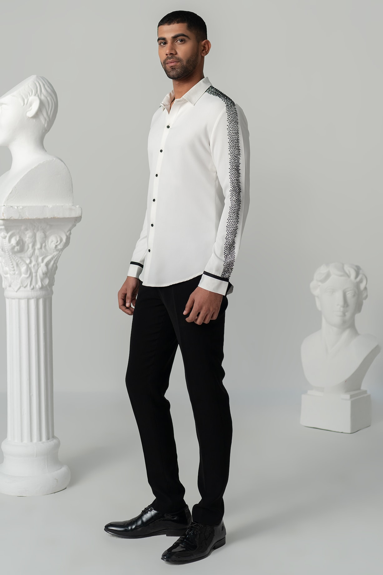 Bright White Japanese Polyester Shirt by Varun Chakkilam Men at Pernia ...