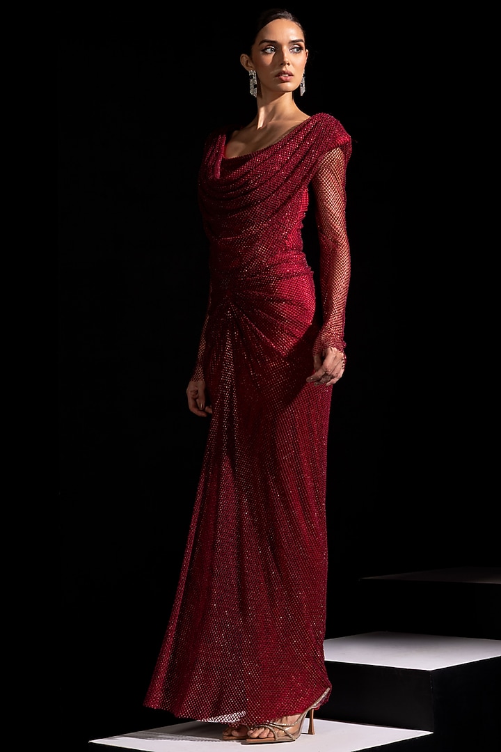 Red Swarovski Mesh Engagement Gown by Vesture at Pernia's Pop Up Shop 2026