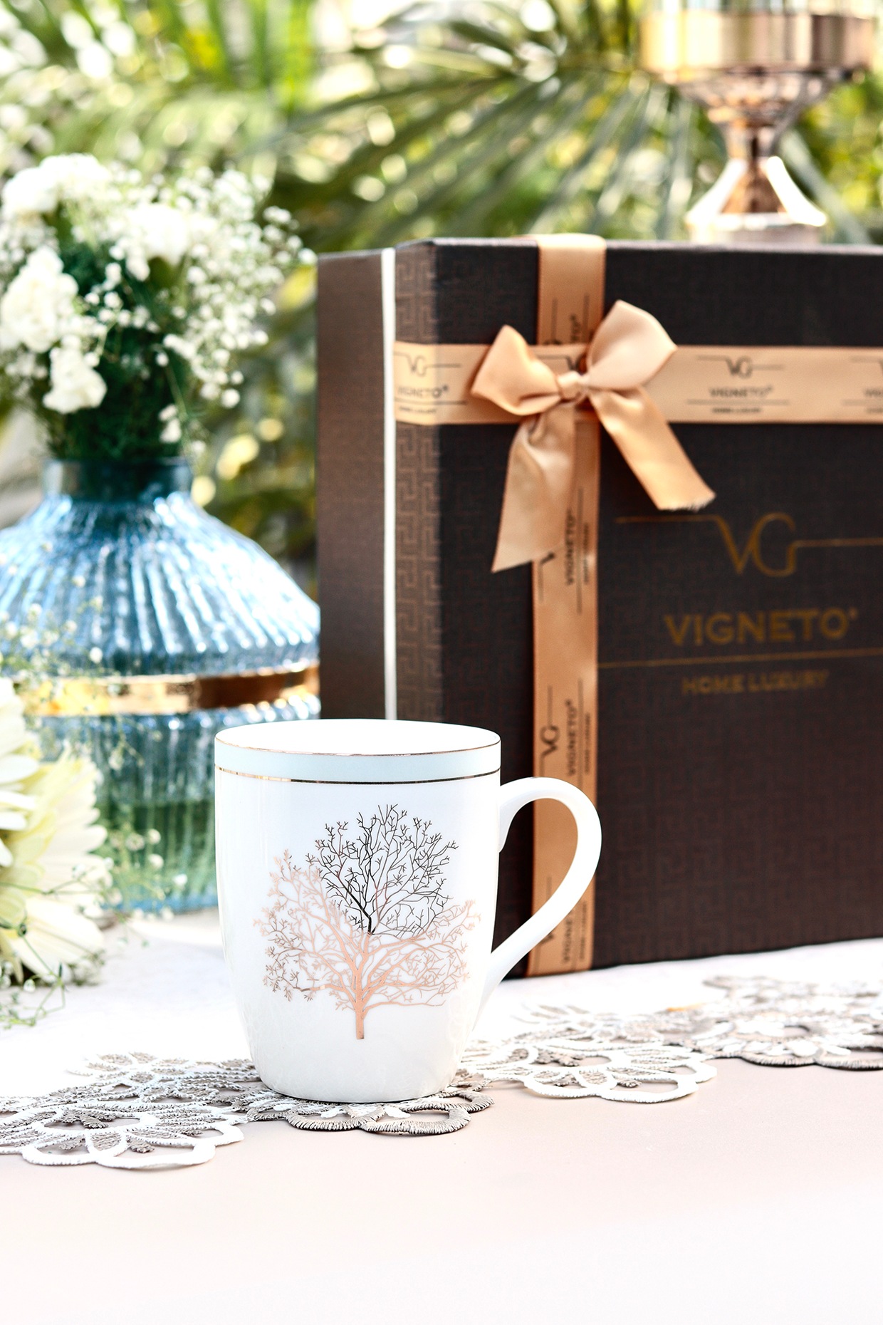 White & Blue Finest Premium Porcelain Mug Set by Vigneto at Pernia's ...