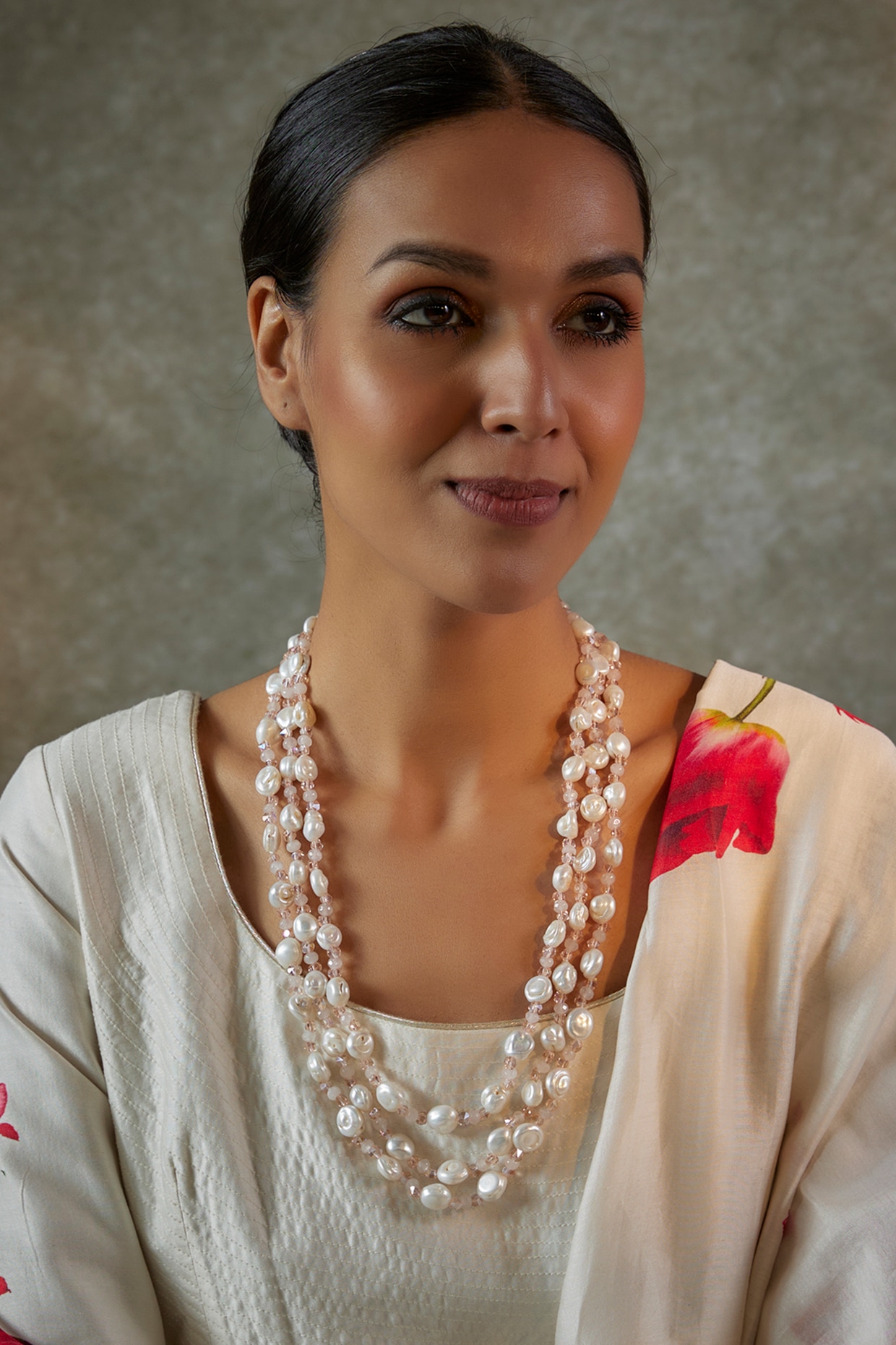 White Finish Pearl Layered Mala by Vivinia By Vidhi Mehra at Pernia's ...