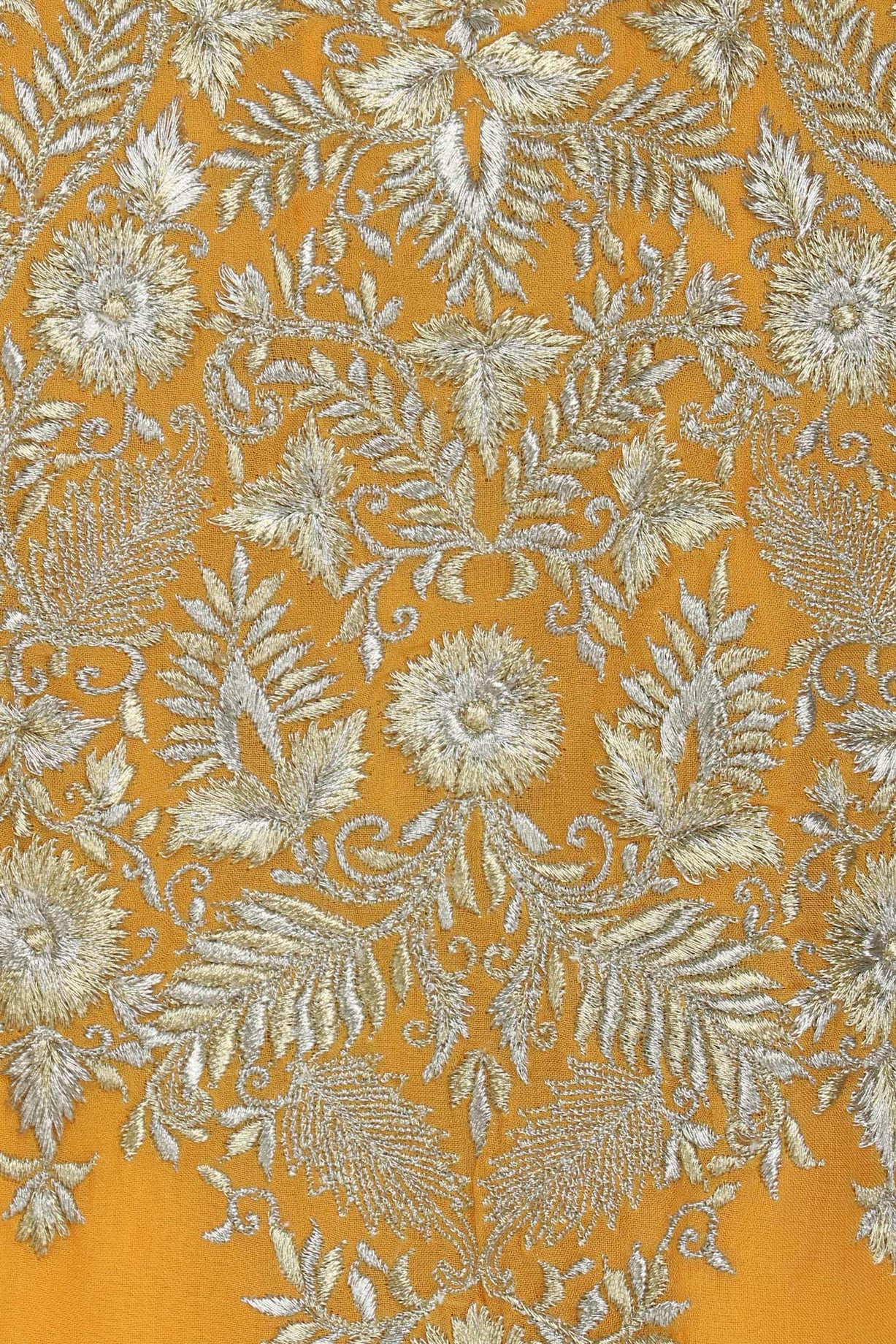 Peach and silver lurex floral embroidered kurta available only at ...