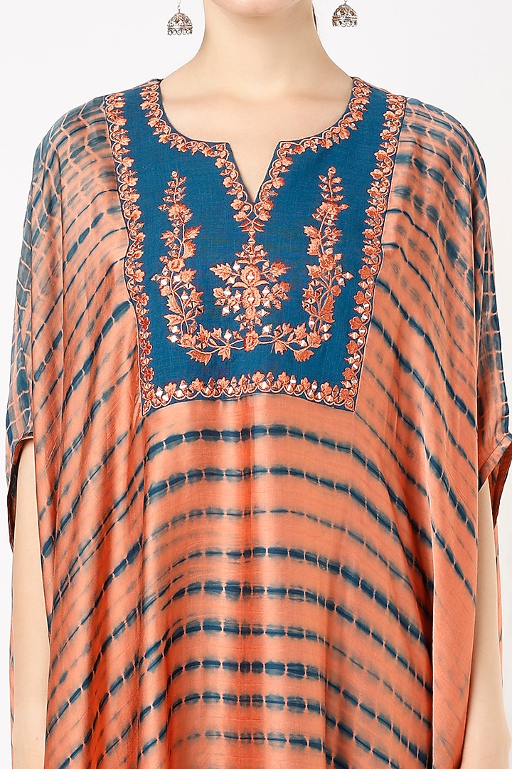 Rust Modal Satin Kaftan Set by Vikram Phadnis at Pernia's Pop Up Shop 2025