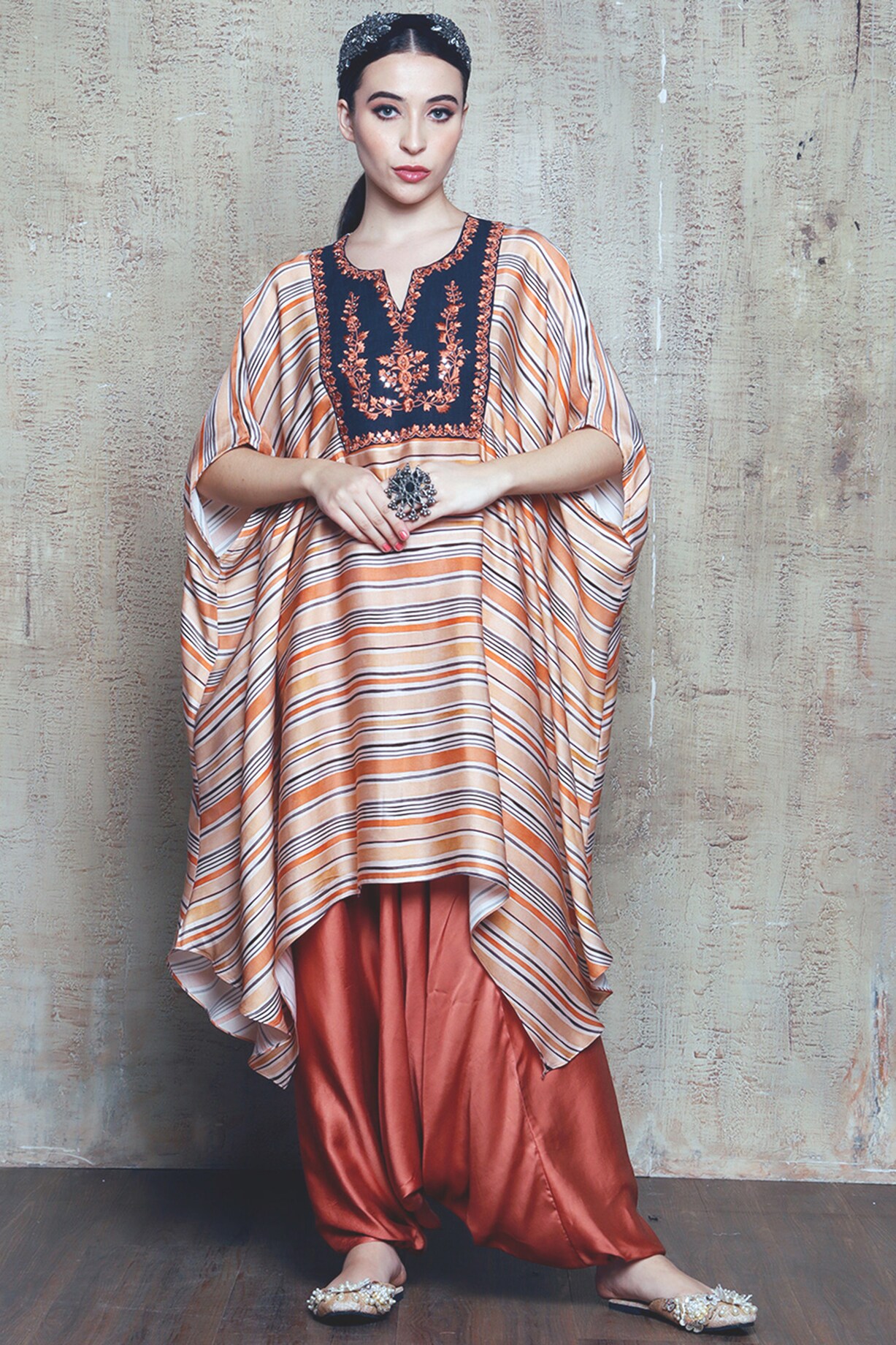 Rust Kaftan Set by Vikram Phadnis at Pernia's Pop Up Shop 2024