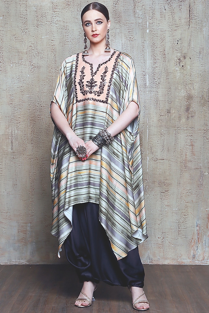 Solid Grey Satin Dhoti Set Design by Vikram Phadnis at Pernia's Pop Up ...