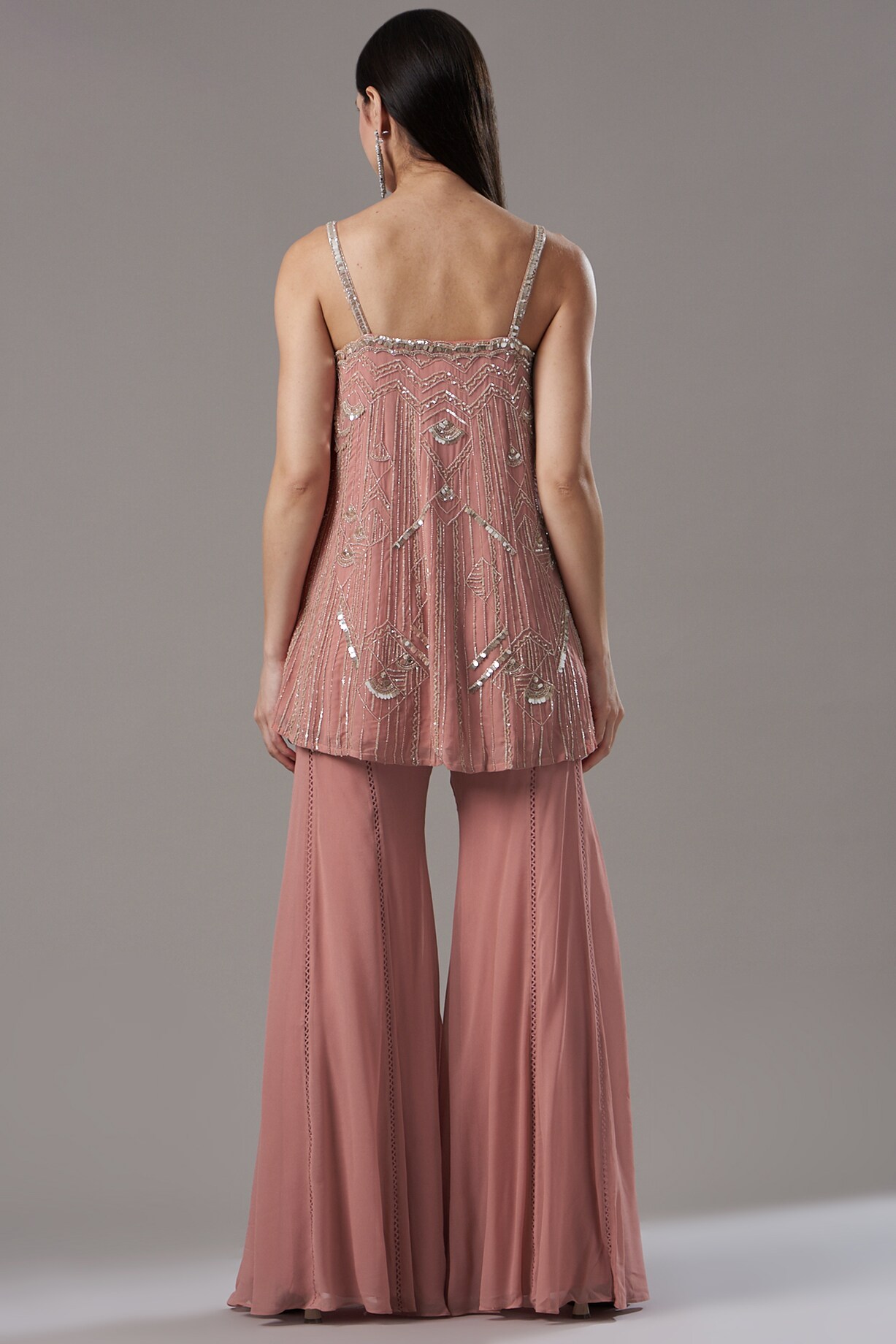 Rose Pink Embroidered Co-Ord Set by Varun Nidhika at Pernia's Pop Up Shop 2025