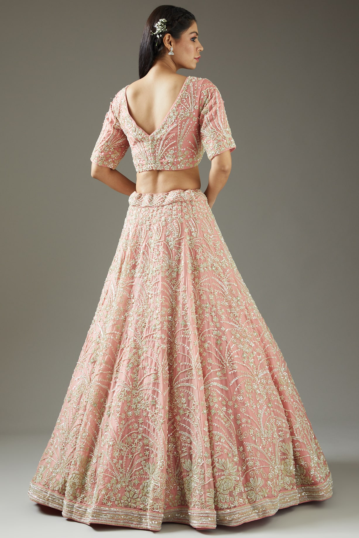 Rose Pink Embroidered Bridal Lehenga Set by Varun Nidhika at Pernia's ...