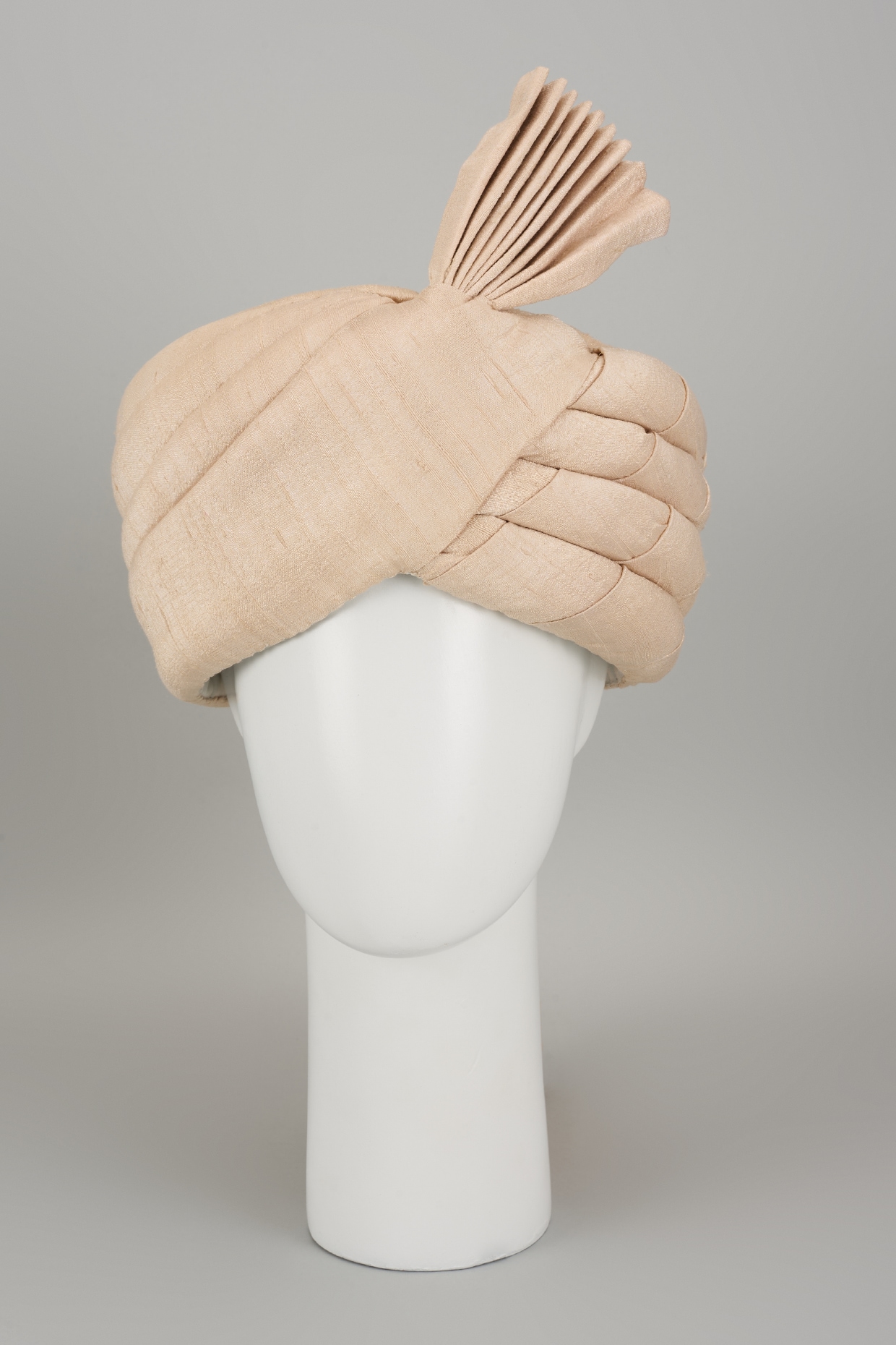 Beige Raw Silk Safa by Vanshik at Pernia's Pop Up Shop 2025