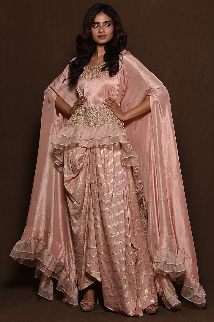 Pink Silk Lungi Pant Set by Vara By Vibha & Priti at Pernia's Pop Up ...