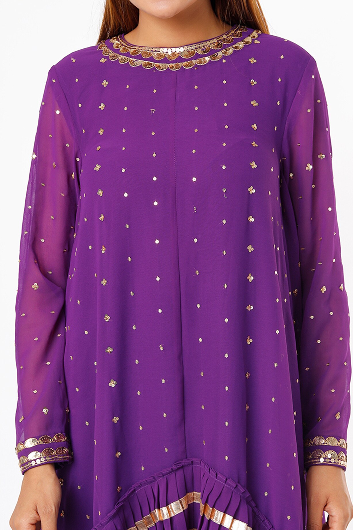 Purple Georgette Dhoti Set by Vvani By Vani Vats at Pernia's Pop Up ...