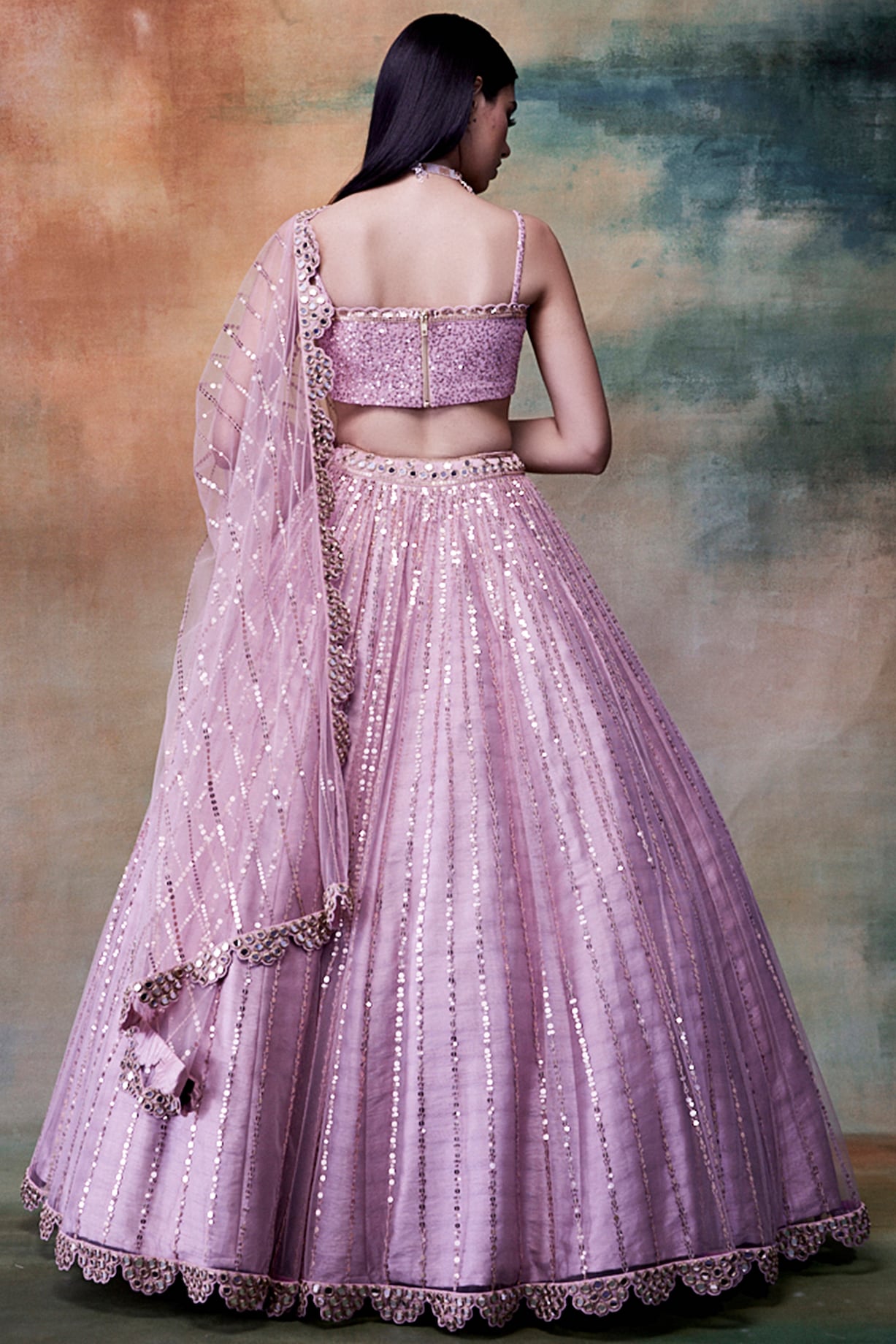 Powder Pink Net embroidered Lehenga Set by at Pernia's Pop Up Shop 2025