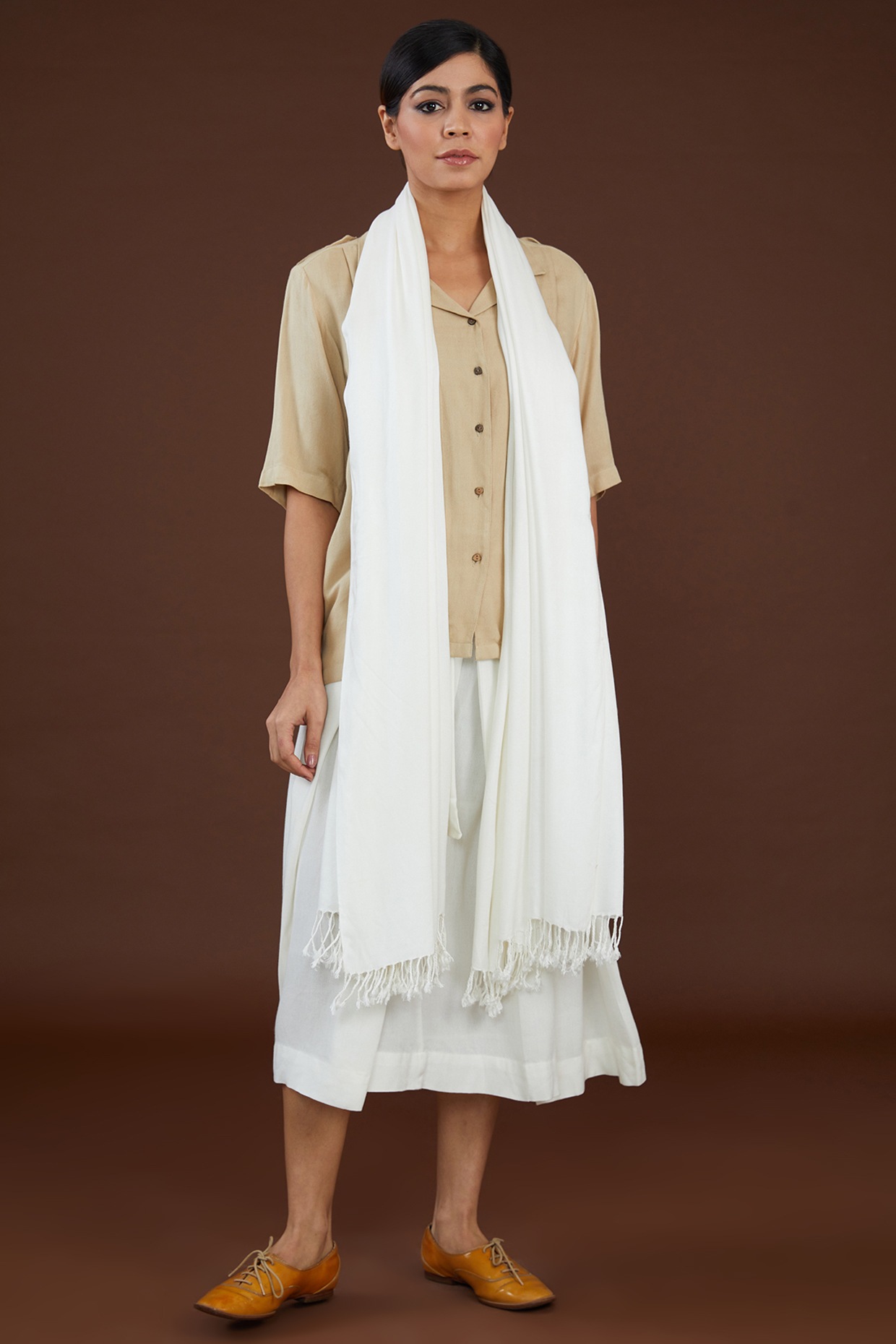 White Lotus Stem Fiber Stole by Whakato at Pernia's Pop Up Shop 2025