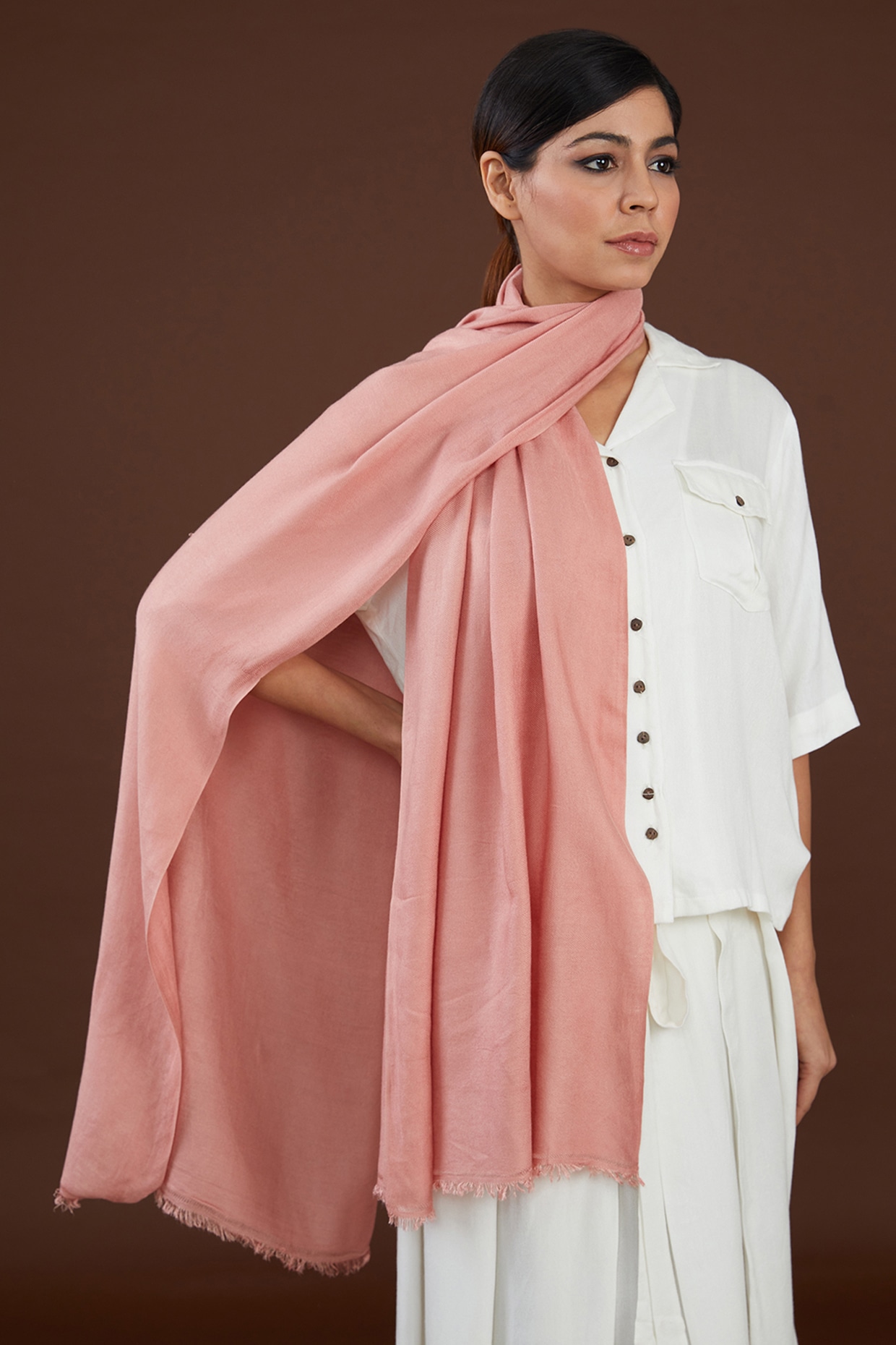 Pink Lotus Stem Fiber Scarf by Whakato at Pernia's Pop Up Shop 2025