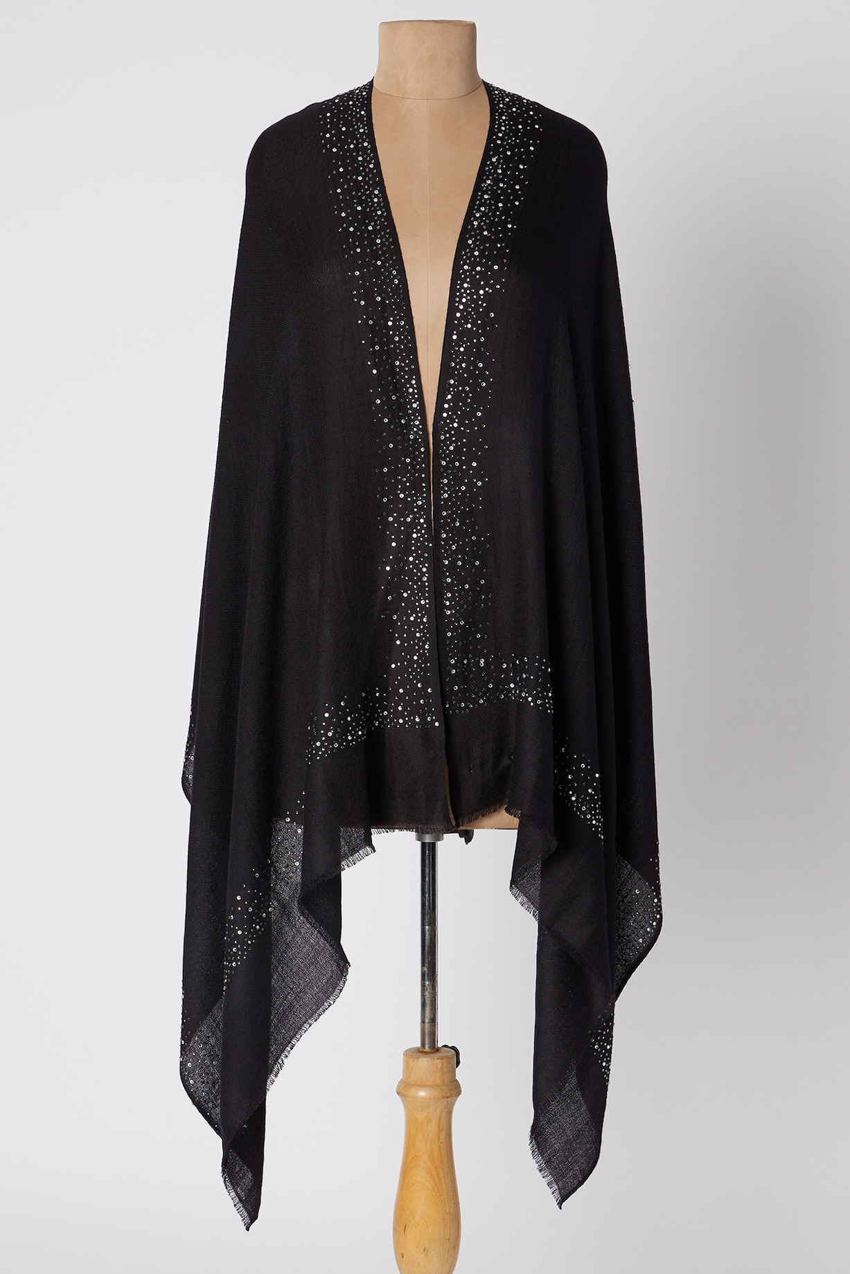 Black Swarovski Crystal Embroidered Shawl by Wrapture by Suzanne at ...