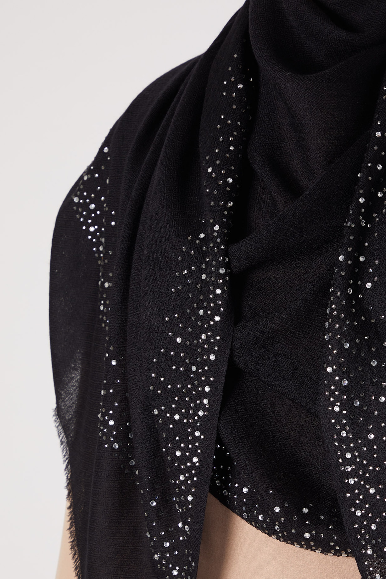 Black Swarovski Crystal Embroidered Shawl by Wrapture by Suzanne at ...
