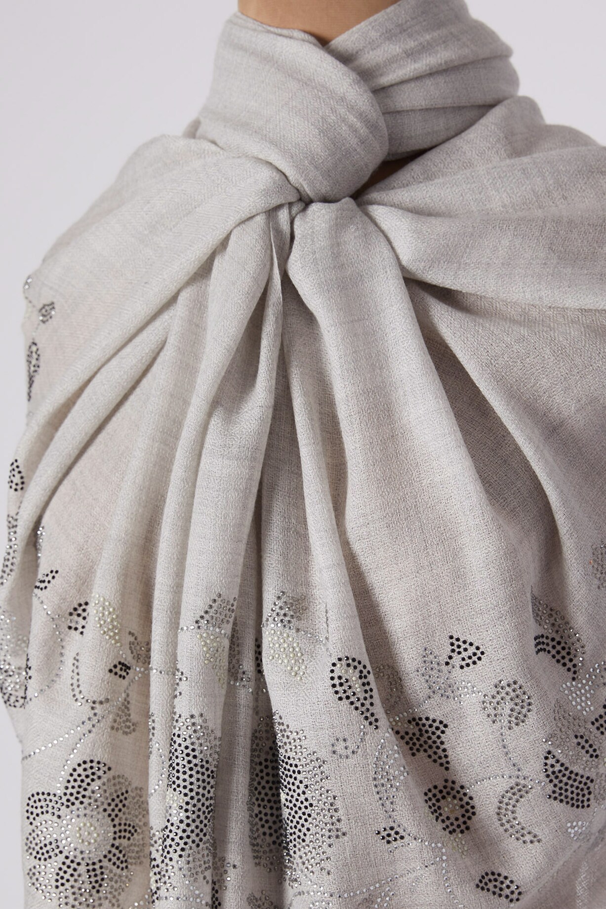 Grey Swarovski Embroidered Shawl by Wrapture by Suzanne at Pernia's Pop ...