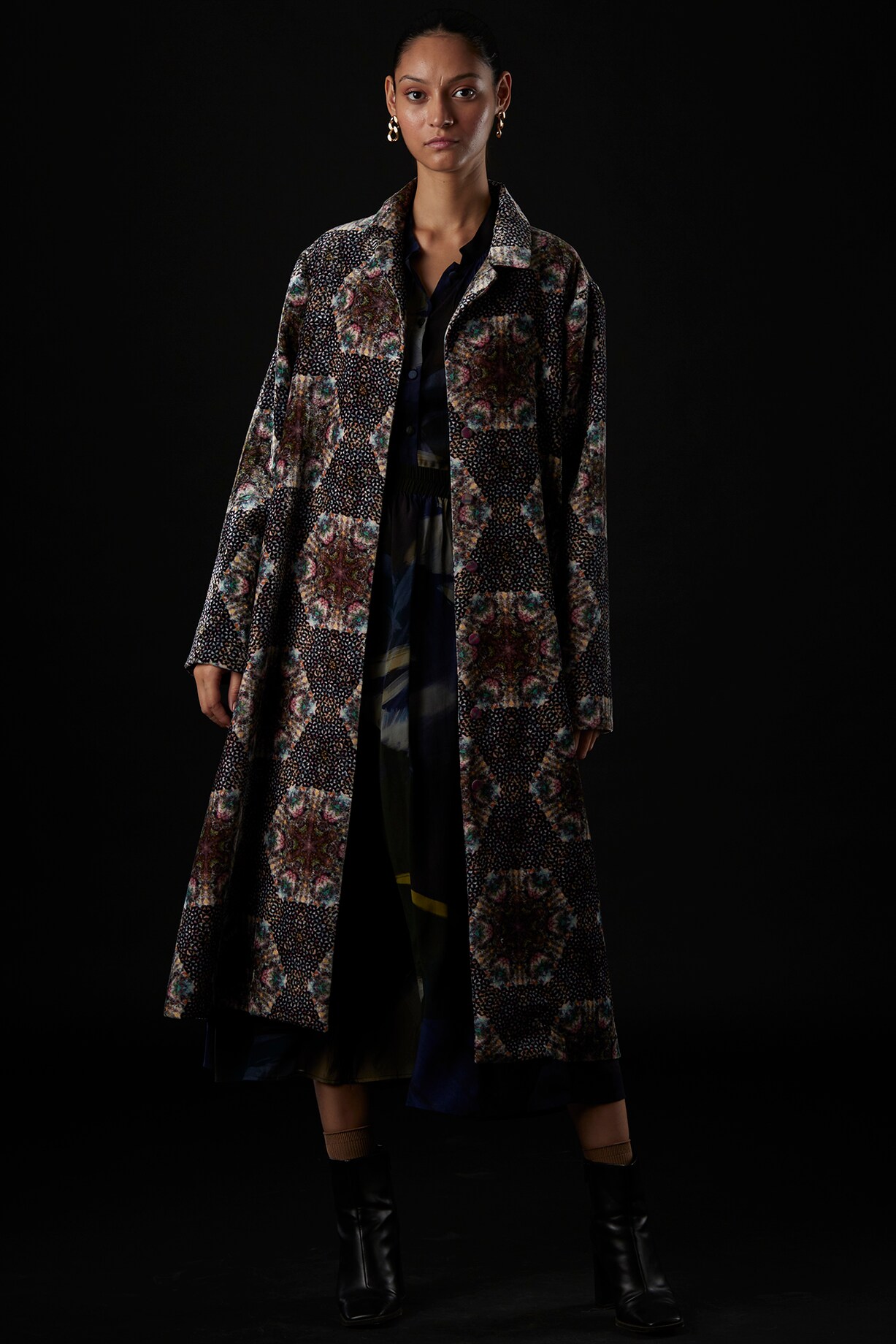 Multi-Colored Velvet Jacket Design by YAVI at Pernia's Pop Up Shop 2024