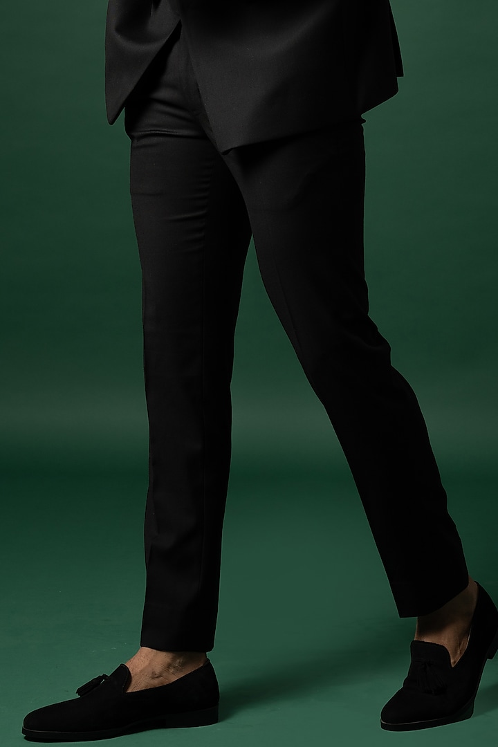 Black Terrycot Bandhgala Set by YOSEBA at Pernia's Pop Up Shop 2025