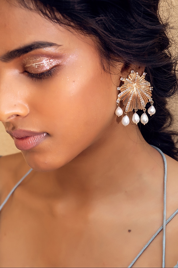 Rose Gold Finish Stud Earrings Design by Zariin at Pernia's Pop Up Shop ...
