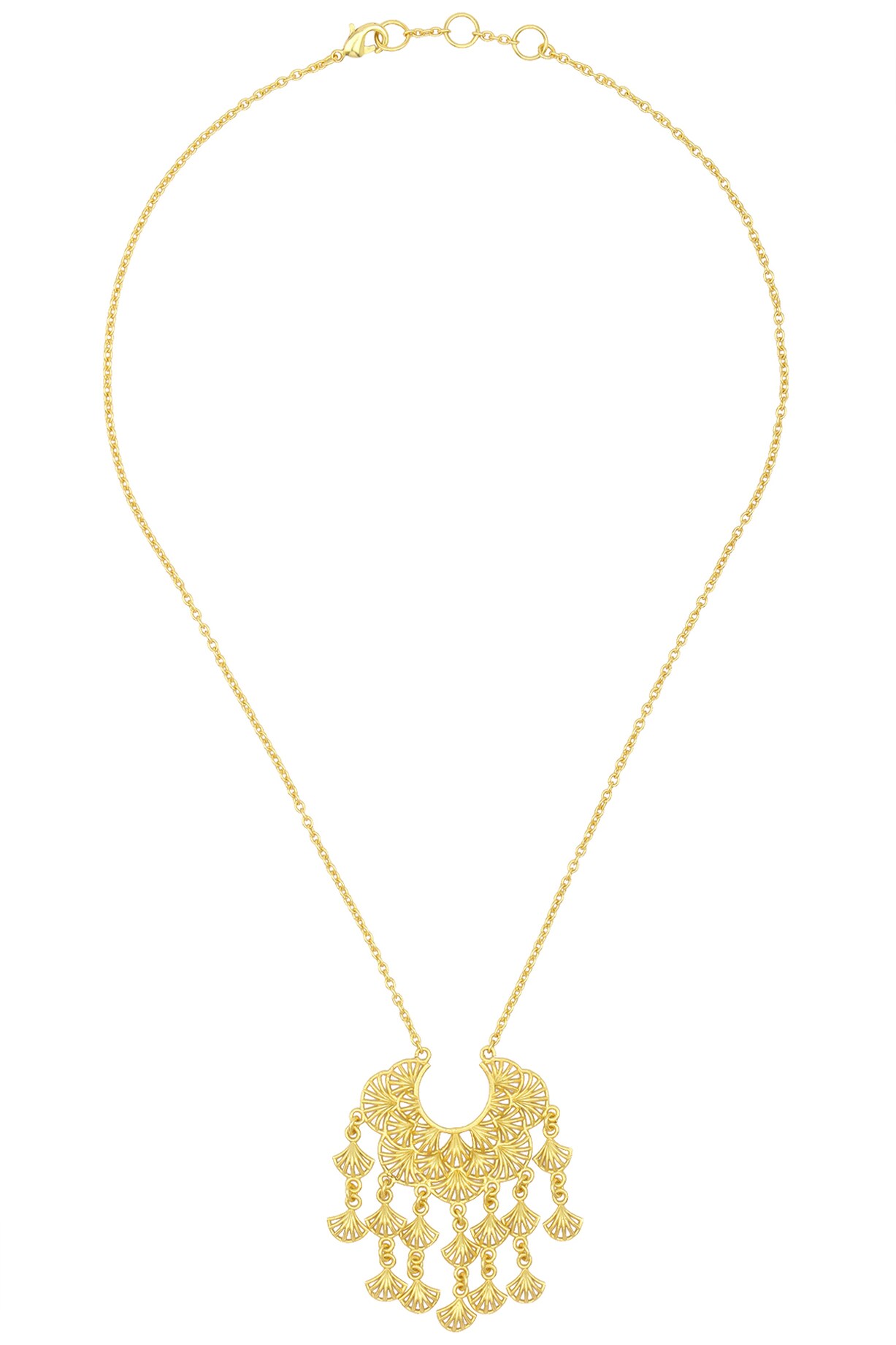 Gold plated abstract hanging necklace available only at Pernia's Pop Up ...