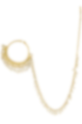 Zariin presents Gold plated pearls hanging nose ring/nath available ...