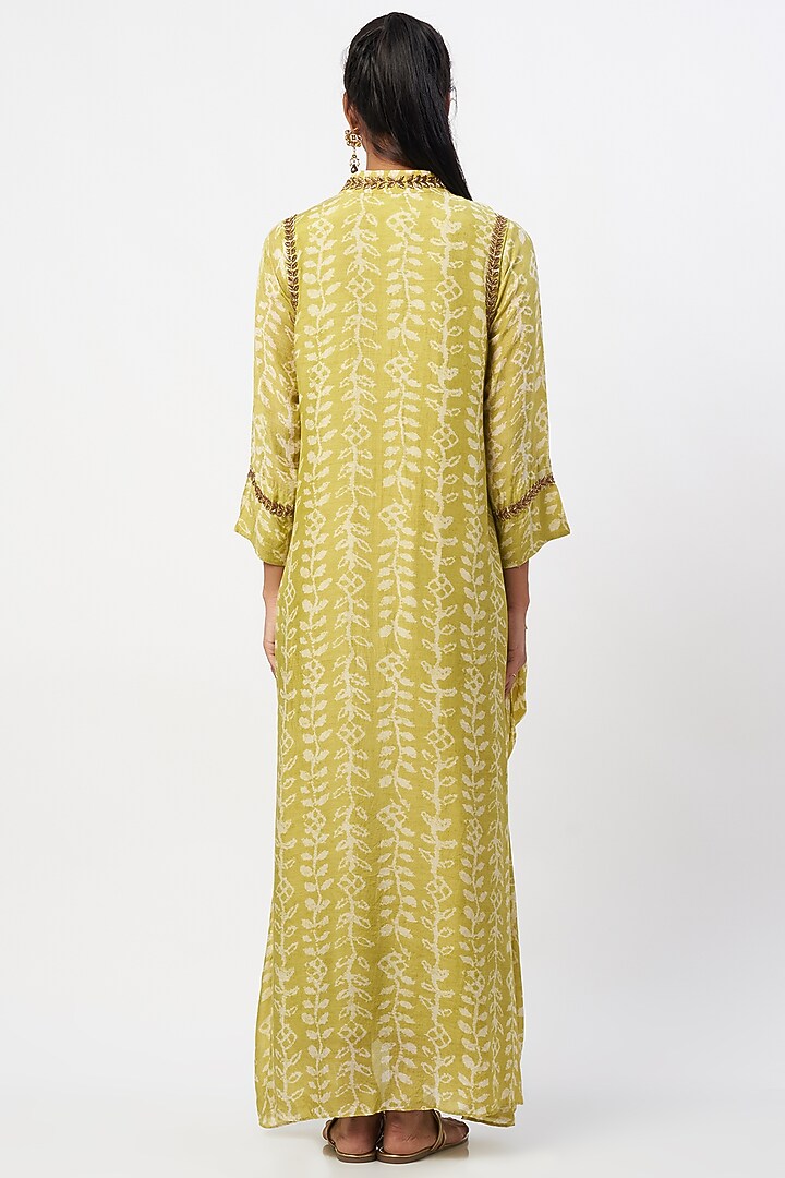 Green Embroidered Draped Dress Design by zeel doshi thakkar at Pernia's ...