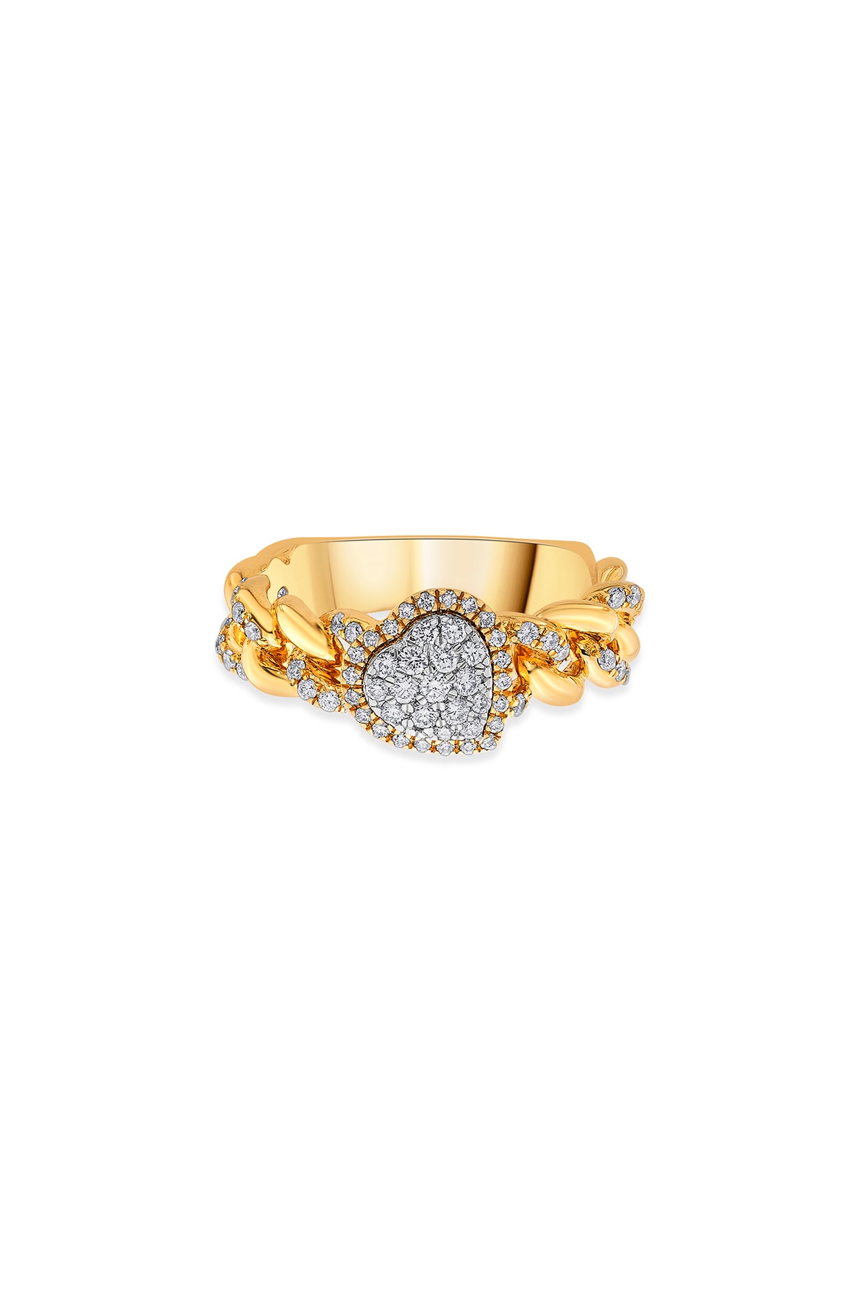 18kt Matte Pink Gold Finish Diamond Braided Ring by ZEN DIAMOND at ...