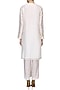 Ivory textured badla work kaftan with wide leg pants available only at ...